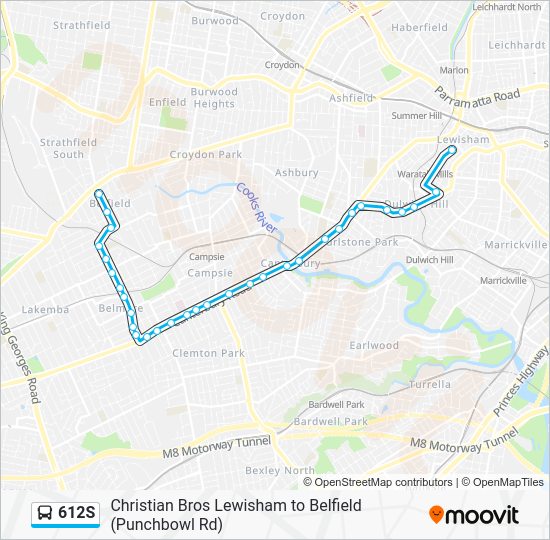 612S Route: Schedules, Stops & Maps - Belfield (Punchbowl Rd) (Updated)