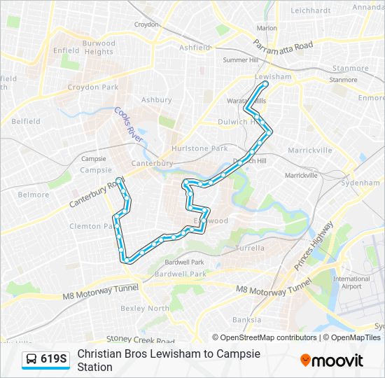 619s Route: Schedules, Stops & Maps - Northcote St & Canterbury Rd ...