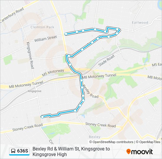 636S Route: Schedules, Stops & Maps - Earlwood Shops - Homer St (Updated)