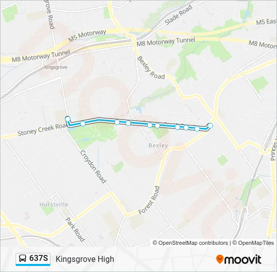 637S Route: Schedules, Stops & Maps - Kingsgrove High (Updated)