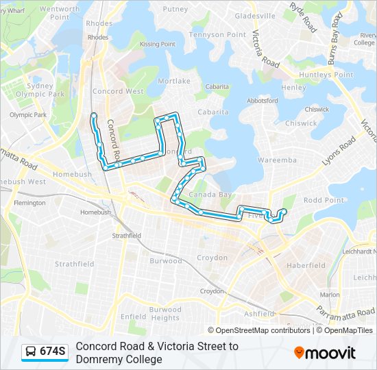 674S Route: Schedules, Stops & Maps - Concord West Station (Updated)