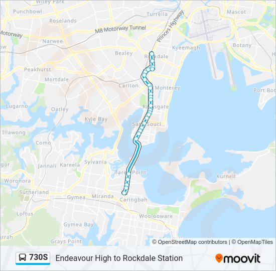 730s Route: Schedules, Stops & Maps - Rockdale Stn (Tramway Arc) (Updated)