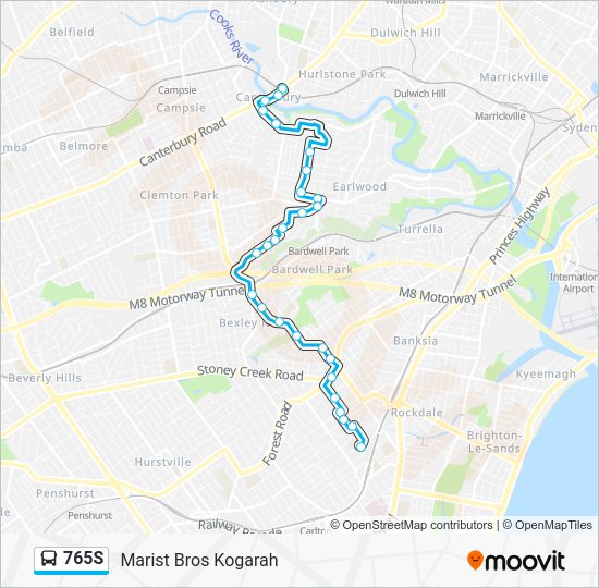 765S Route: Schedules, Stops & Maps - Marist Bros Kogarah (Updated)