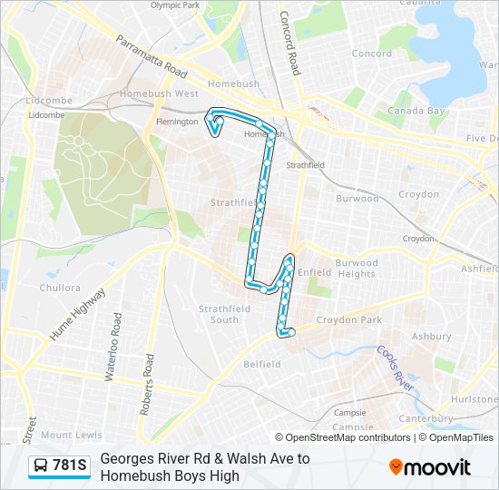 781s Route: Schedules, Stops & Maps - Homebush Boys High (Updated)