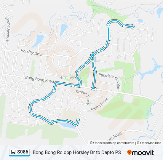 s086 Route: Schedules, Stops & Maps - Dapto PS (Updated)