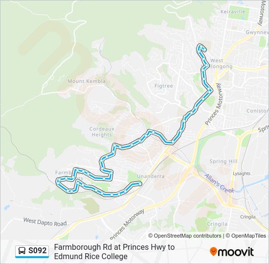 S092 Route: Schedules, Stops & Maps - Unanderra (Updated)