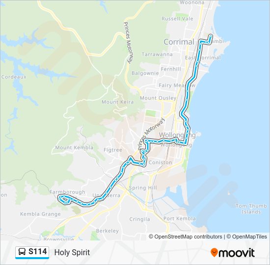 s114 Route: Schedules, Stops & Maps - Farmborough Heights (Updated)