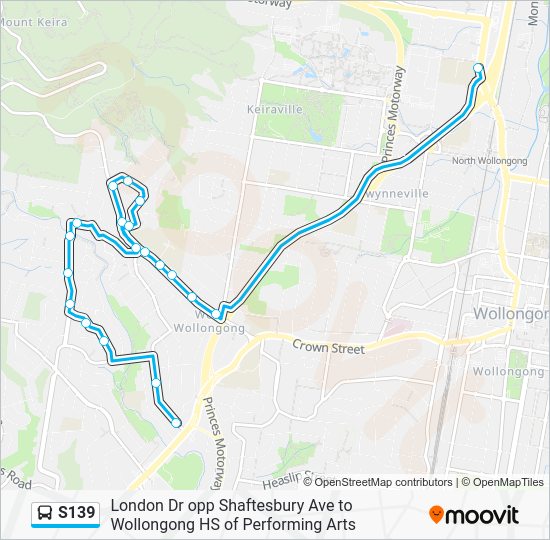 S139 Route: Schedules, Stops & Maps - Nth Wollongong (Updated)