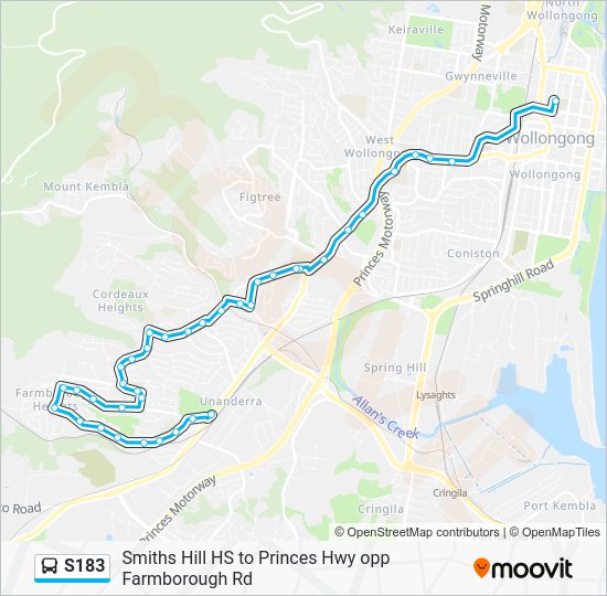 S183 Route: Schedules, Stops & Maps - Unanderra (Updated)