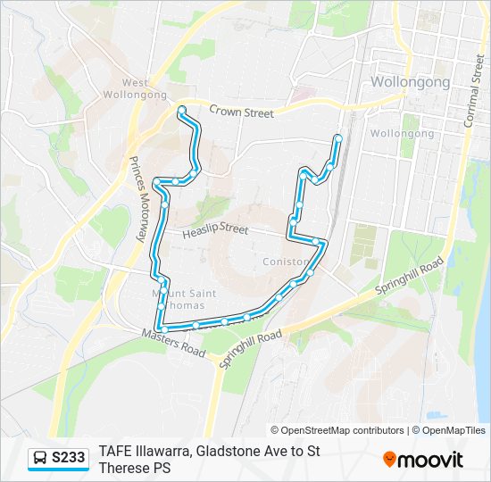 S233 Route: Schedules, Stops & Maps - St Thereses PS (Updated)