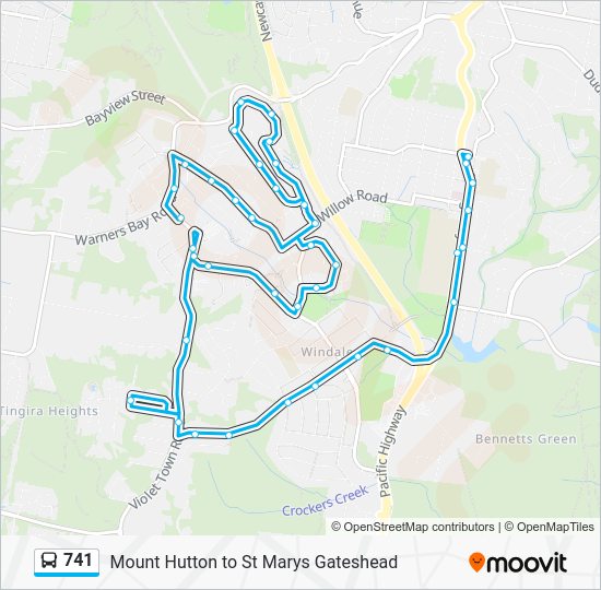 741 Route: Schedules, Stops & Maps - Mt Hutton (Updated)