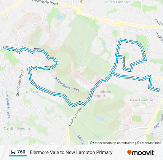 760 Route: Schedules, Stops & Maps - Elermore Vale (Updated)