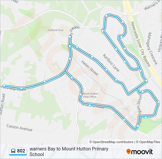 802 Route: Schedules, Stops & Maps - Mt Hutton PS (Updated)