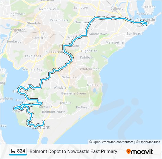 824 Route: Schedules, Stops & Maps - Newcastle East PS (Updated)
