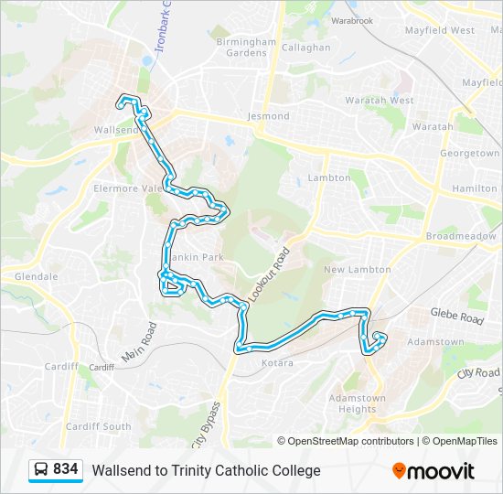 834 Route: Schedules, Stops & Maps - Wallsend (Updated)