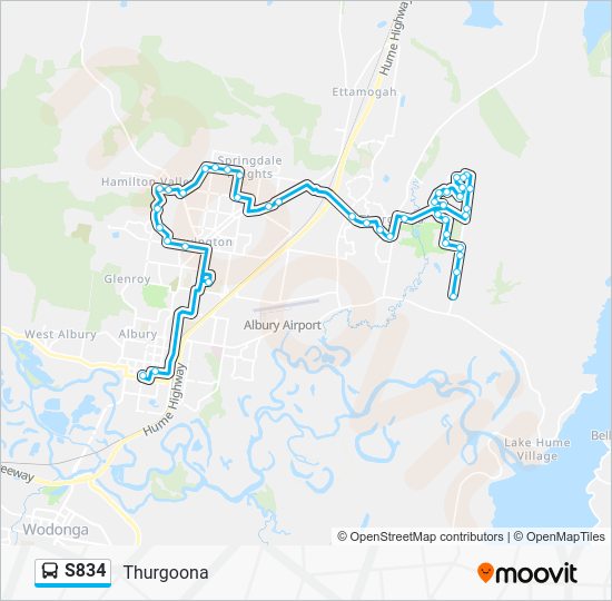 s834 Route: Schedules, Stops & Maps - Thurgoona (Updated)
