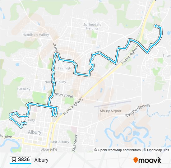 s836 Route: Schedules, Stops & Maps - Albury (Updated)