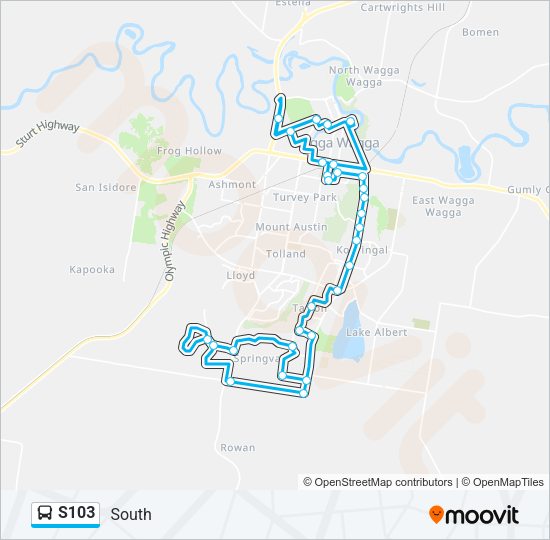 S103 Route: Schedules, Stops & Maps - South (Updated)