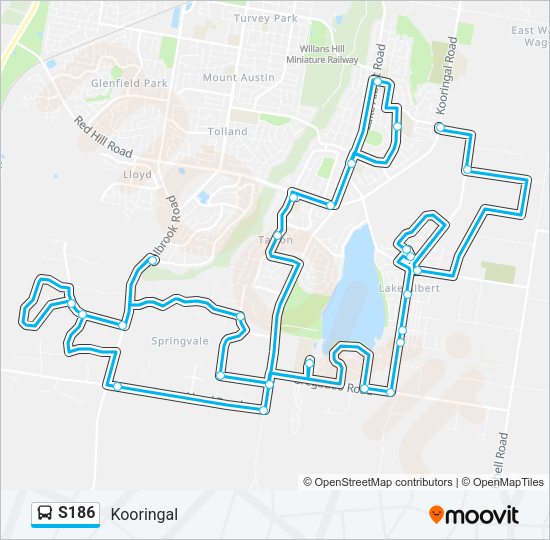 s186 Route: Schedules, Stops & Maps - Kooringal (Updated)
