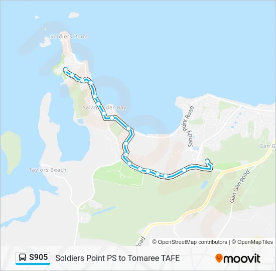 S905 Route: Schedules, Stops & Maps - Tomaree PS (Updated)