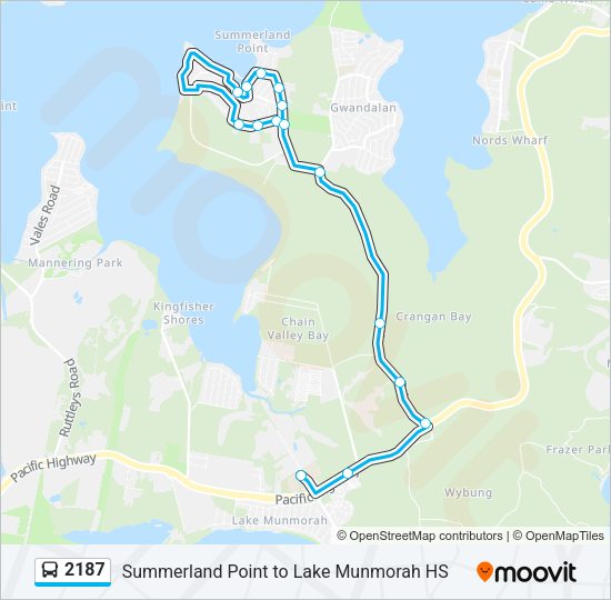 2187 Route: Schedules, Stops & Maps - Lake Munmorah HS (Updated)