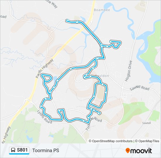 S801 Route: Schedules, Stops & Maps - Toormina PS (Updated)