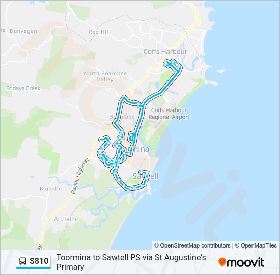 S810 Route: Schedules, Stops & Maps - Sawtell Primary (Updated)