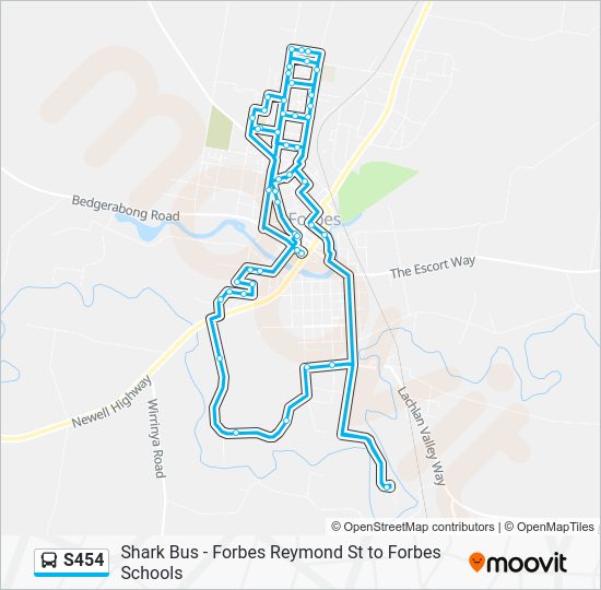 S454 Route: Schedules, Stops & Maps - Shark - Grenfell St (Updated)