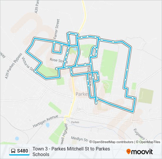 s480 Route: Schedules, Stops & Maps - Parkes Schools (Updated)