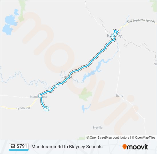 s791 Route: Schedules, Stops & Maps - Mandurama (Updated)