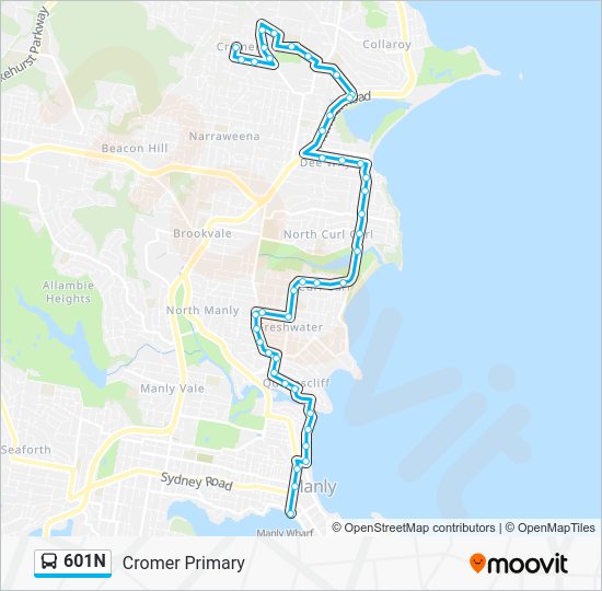 601N Route: Schedules, Stops & Maps - Manly (Updated)