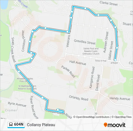 604N Route: Schedules, Stops & Maps - Collaroy Plateau (Updated)