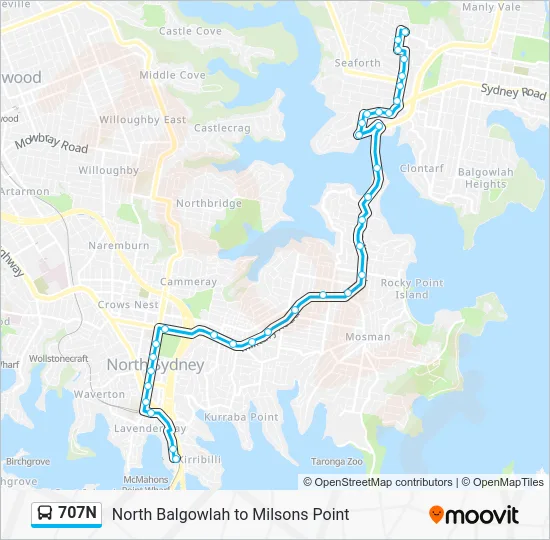 707N Route: Schedules, Stops & Maps - North Balgowlah (Updated)