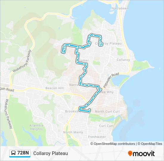 728N Route: Schedules, Stops & Maps - Collaroy Plateau (Updated)