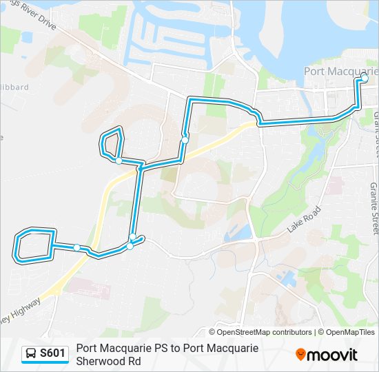 s601 Route: Schedules, Stops & Maps - Port Macquarie (Updated)