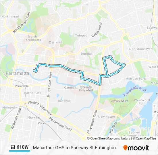 610W Route: Schedules, Stops & Maps - Ermington (Updated)
