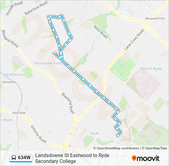 634W Route: Schedules, Stops & Maps - Denistone East (Updated)