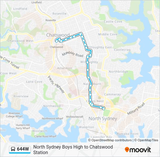 644W Route: Schedules, Stops & Maps - Chatswood (Updated)