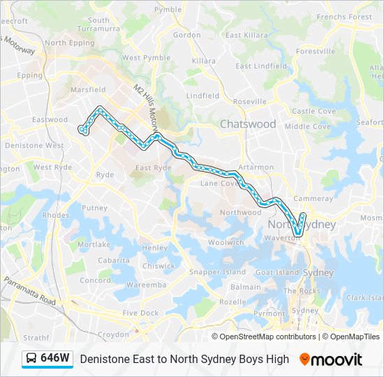 646W Route: Schedules, Stops & Maps - Denistone East (Updated)