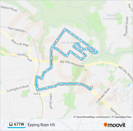 677w Route: Schedules, Stops & Maps - Epping Boys HS (Updated)