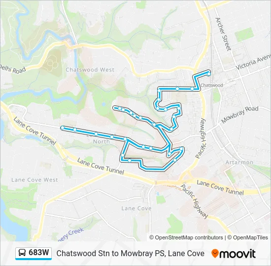 683W Route: Schedules, Stops & Maps - Chatswood (Updated)