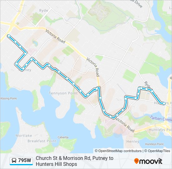 795W Route: Schedules, Stops & Maps - Hunters Hill (Updated)