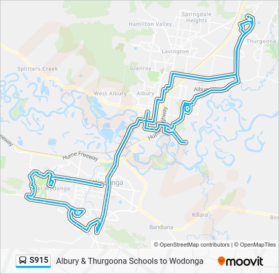 S915 Route: Schedules, Stops & Maps - Wodonga (Updated)