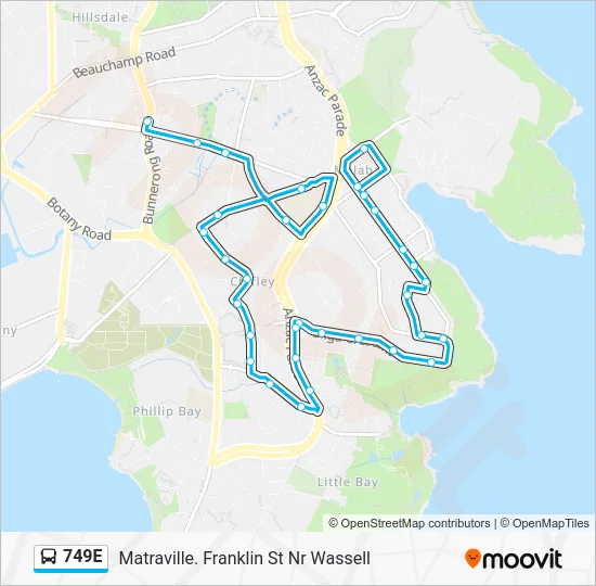 Línea 749E: horarios, paradas y mapas - Matraville. Franklin St Nr ...