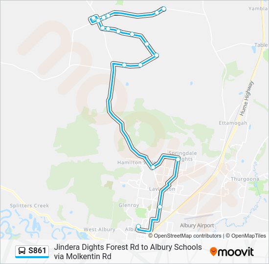s861 Route: Schedules, Stops & Maps - Albury (Updated)