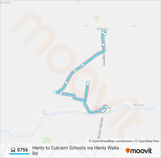 S756 Route: Schedules, Stops & Maps - Culcairn Schools (Updated)