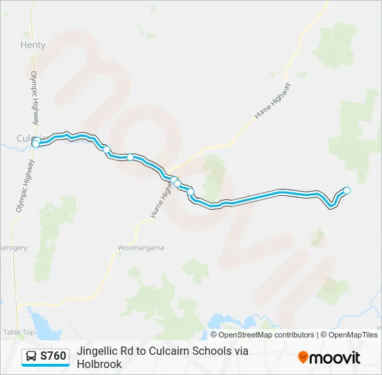 S760 Route: Schedules, Stops & Maps - Culcairn Schools (Updated)