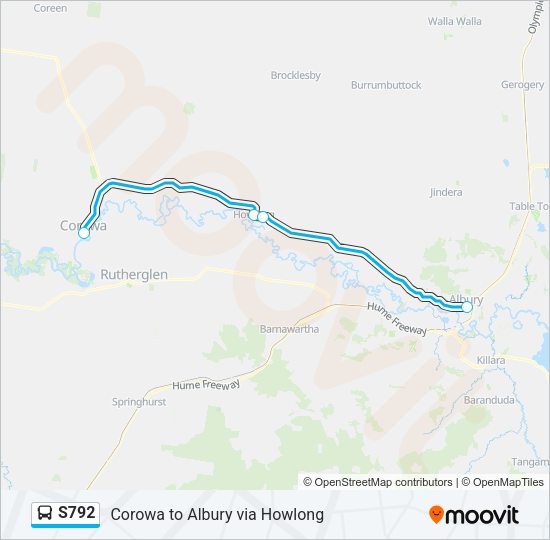 S792 Route: Schedules, Stops & Maps - Albury (Updated)