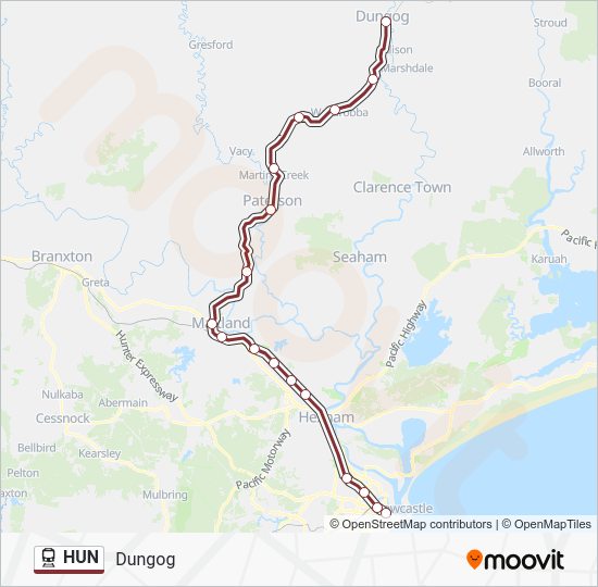 Línea HUN: horarios, paradas y mapas - Dungog (Actualizado)