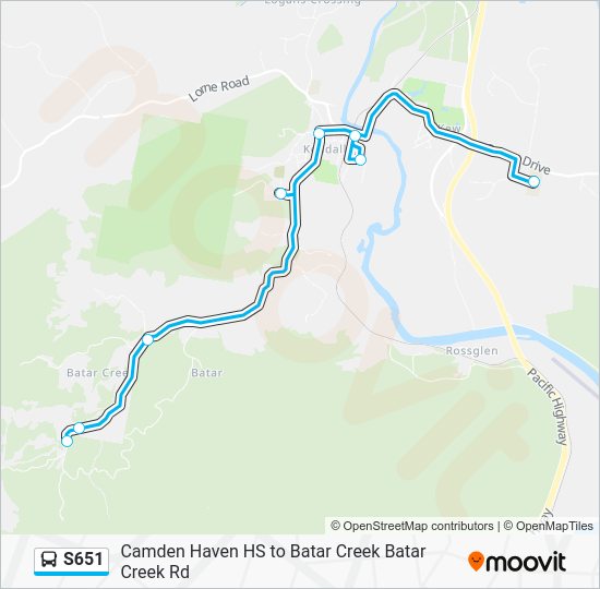 S651 Route: Schedules, Stops & Maps - Batar Creek (Updated)